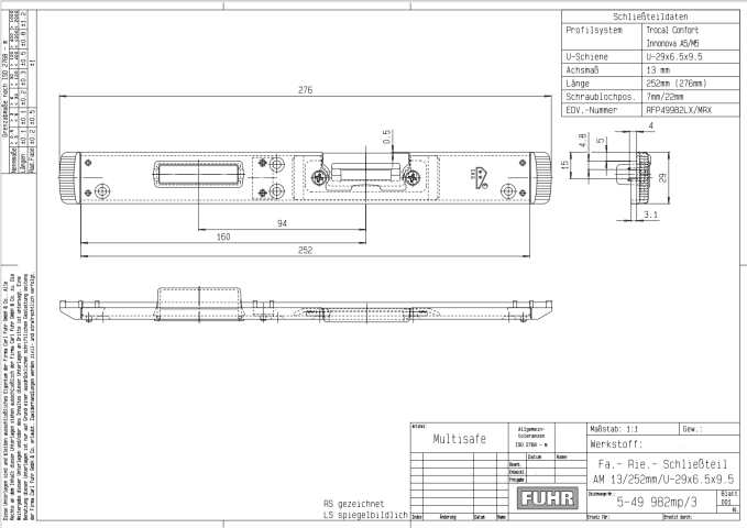 FA/RG-SCHLIEßT LS U29X6,5X9,5MM/ACHSM 13 TROC CONFORT INNNOVA 70A5 SI